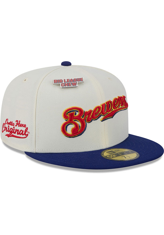 Milwaukee Brewers Mens Big League Chew 59FIFTY CREAM New Era Fitted Hat ...