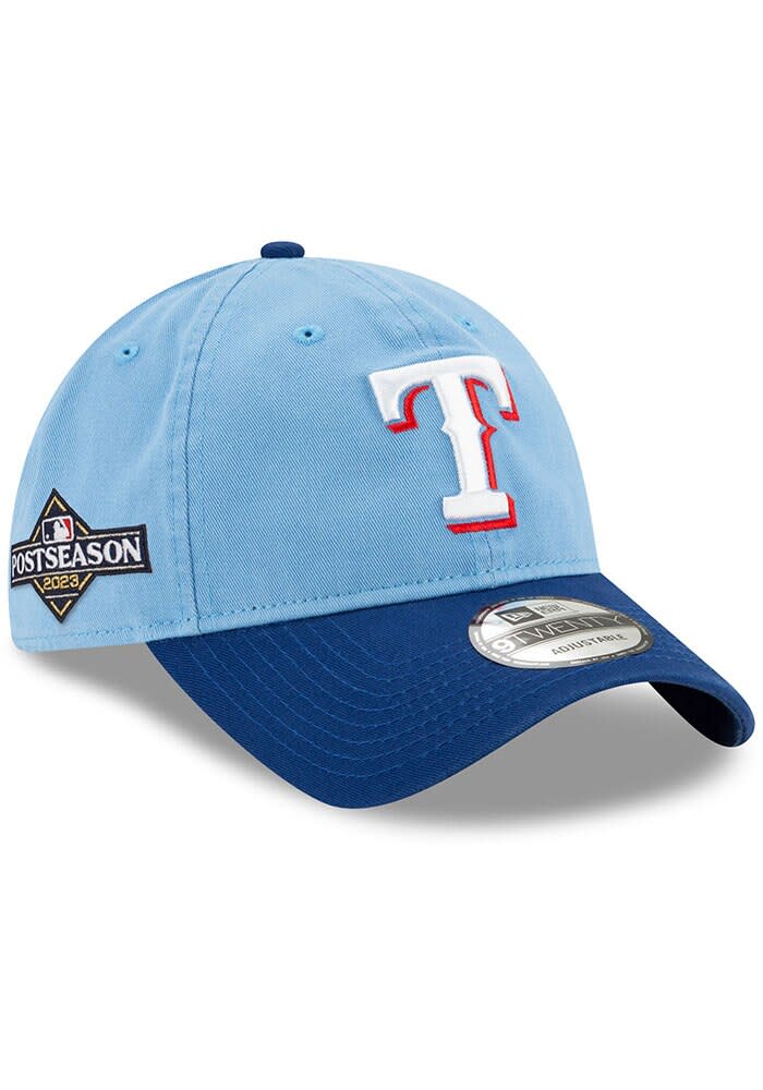 New Era Texas Rangers 2023 Postseason Side Patch 9TWENTY Adjustable Hat ...