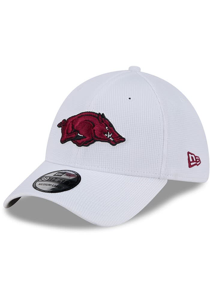 Arkansas Razorbacks Mens Active 39THIRTY WHITE New Era Flex Hat - 59025116
