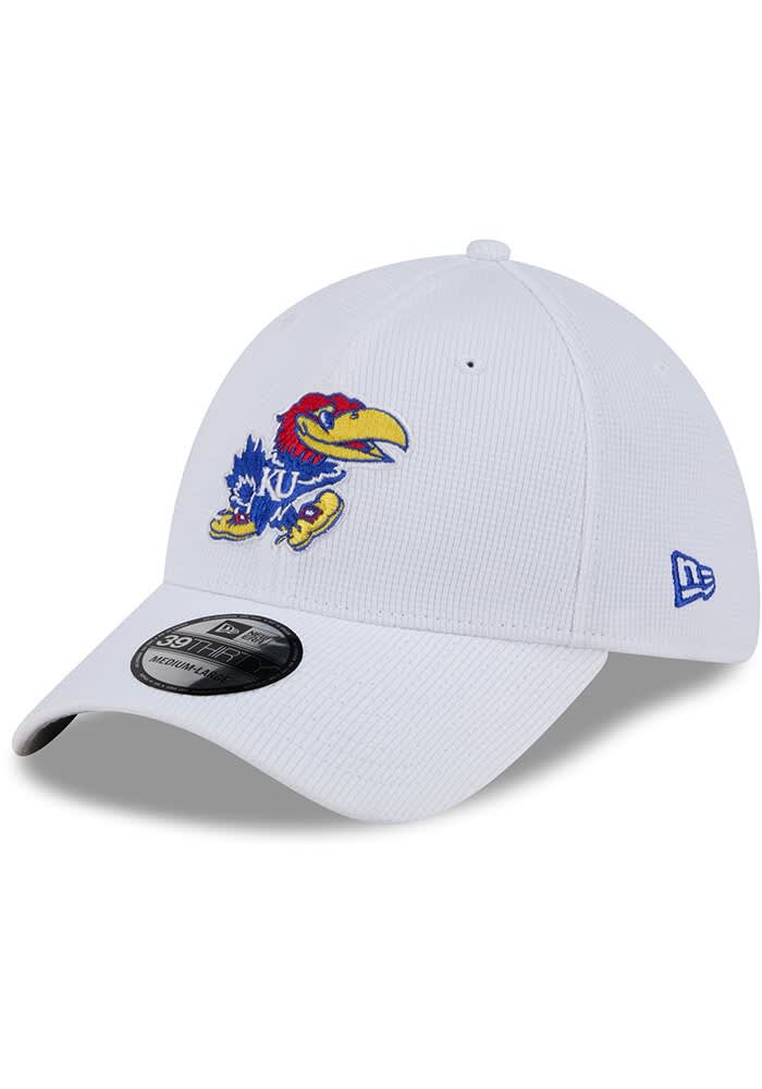 Kansas Jayhawks Mens Active 39THIRTY WHITE New Era Flex Hat - 59025120