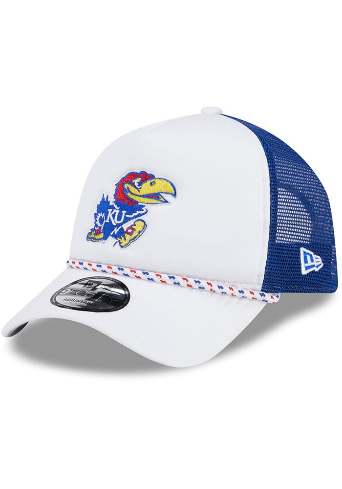 New Era Kansas Jayhawks WHITE Court Sport Foam Rope Trucker Adjustable ...