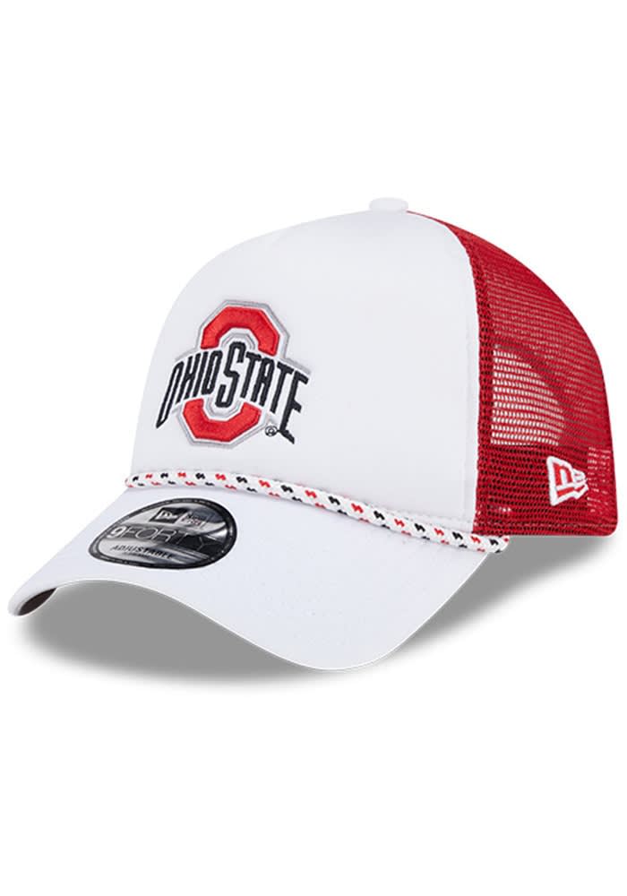New Era Ohio State Buckeyes WHITE Court Sport Foam Rope Trucker ...