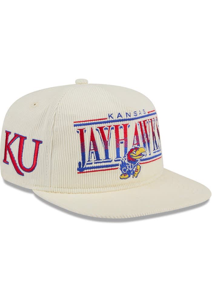 Kansas Jayhawks New Era WHITE Throwback Cord Golfer 9FIFTY Snapback Hat ...