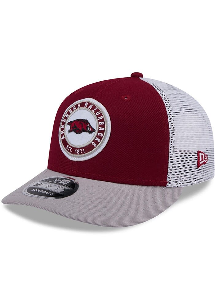 New Era Arkansas Razorbacks CARDINAL Throwback 3T Circular Trucker LP ...
