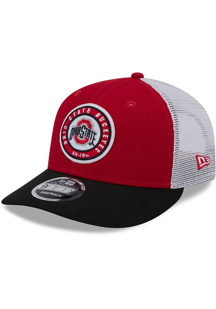 New Era Ohio State Buckeyes Red Throwback 3T Circular Trucker LP 9FIFTY ...