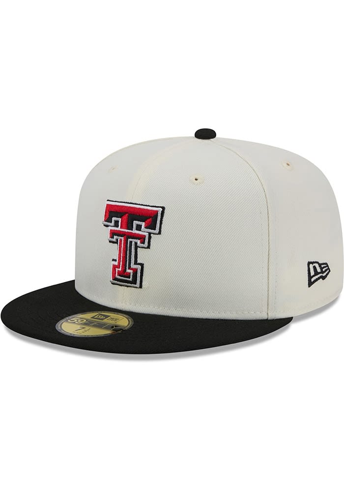 Texas Tech Red Raiders Mens Chrome 2T Evergreen 59FIFTY WHITE New Era ...