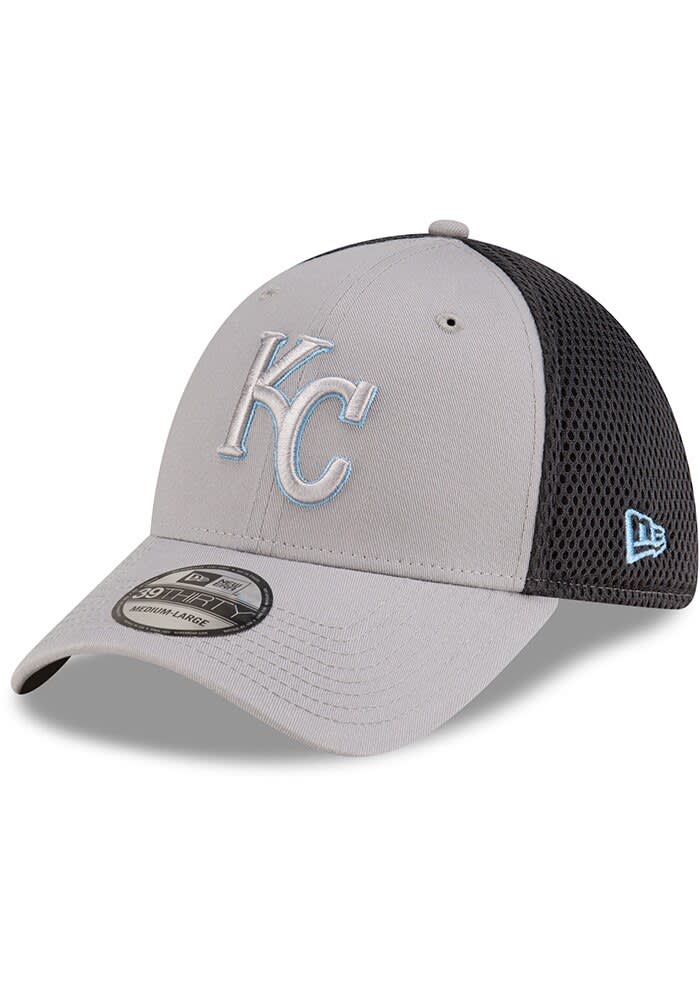 Kansas City Royals Mens Graphite and Grey Tonal Logo 39THIRTY GRAPHITE ...