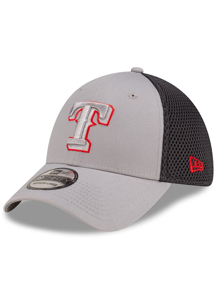 Texas Rangers Mens Graphite and Grey Tonal Logo 39THIRTY GRAPHITE New ...