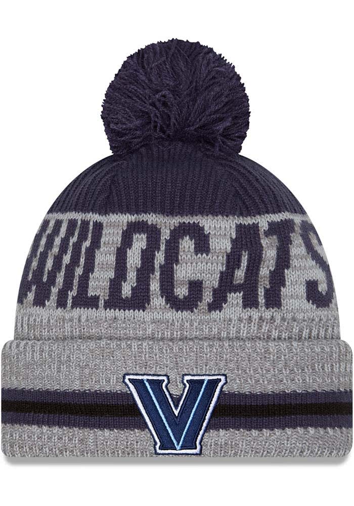 Villanova Wildcats New Era GREY Runner Cuff Pom Knit Hat - 59027819