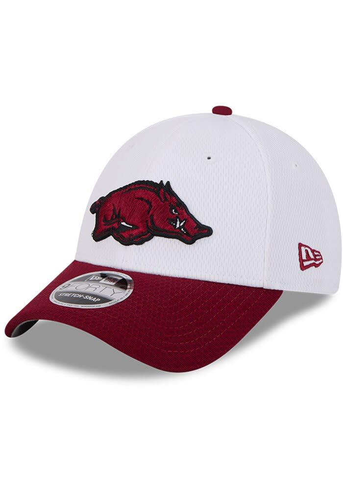 New Era Arkansas Razorbacks White 2T Dash Stretch 9FORTY Adjustable Hat ...