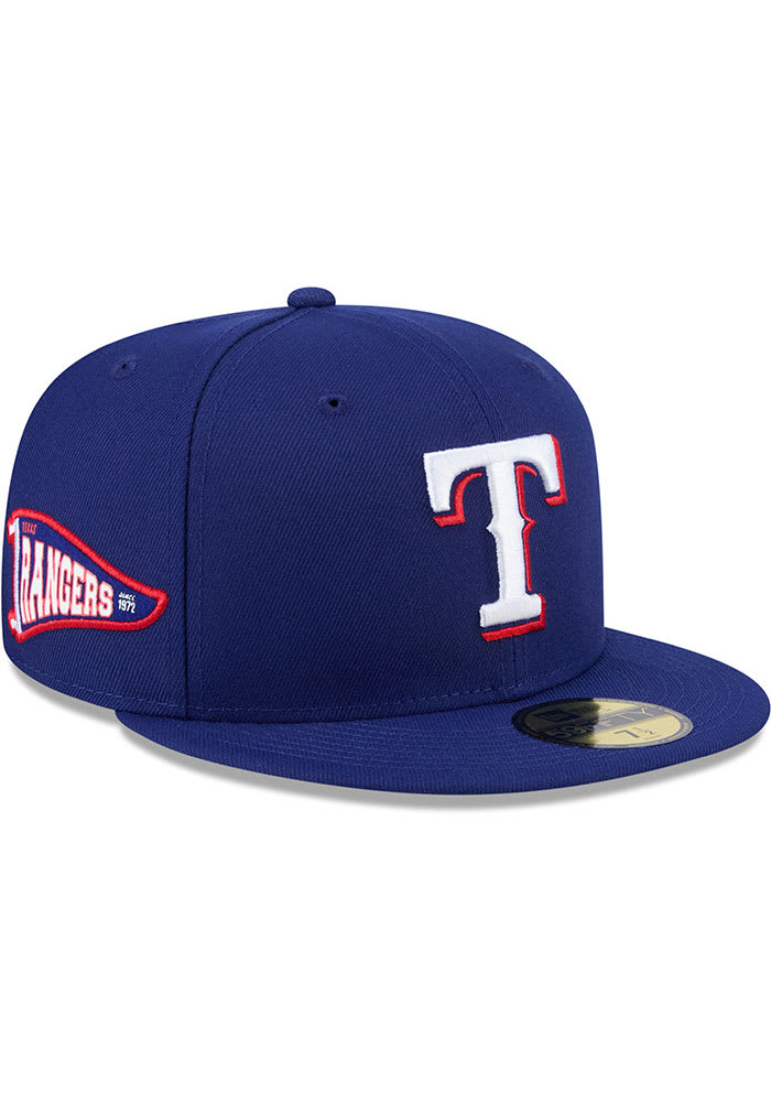 Texas Rangers Mens Pennant 59FIFTY BLUE New Era Fitted Hat - 59029208