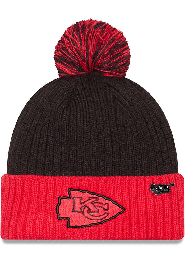 Kansas City Chiefs New Era Red 2024 Inspire Change Cuff Pom Knit Hat ...