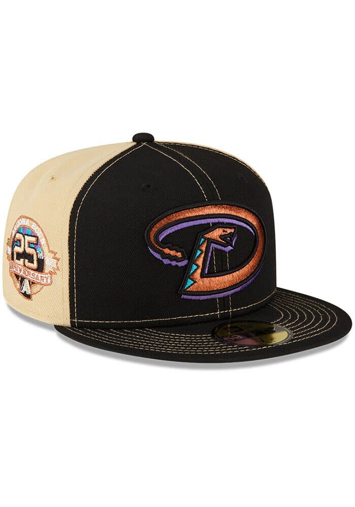 Arizona Diamondbacks Mens Retro 2T Gold 59FIFTY BLACK New Era Fitted ...