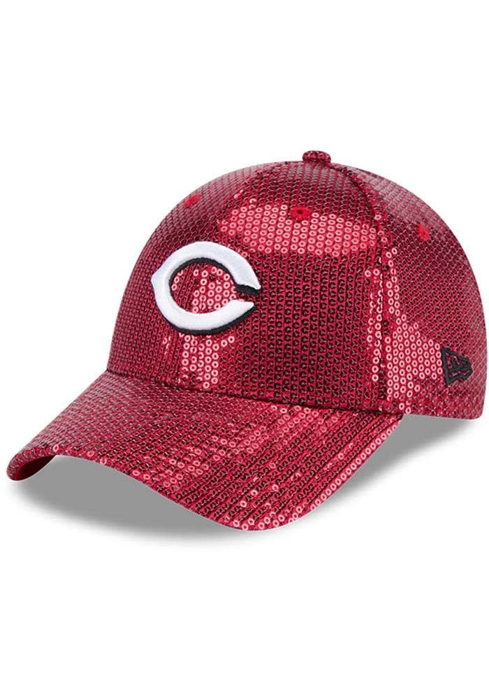 Cincinnati Reds Sequin JR 9FORTY Red New Era Youth Adjustable Hat ...