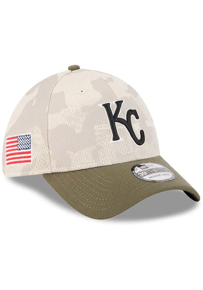 Kansas City Royals Mens MLB25 AFD 3930 TAN New Era Flex Hat - 59035374