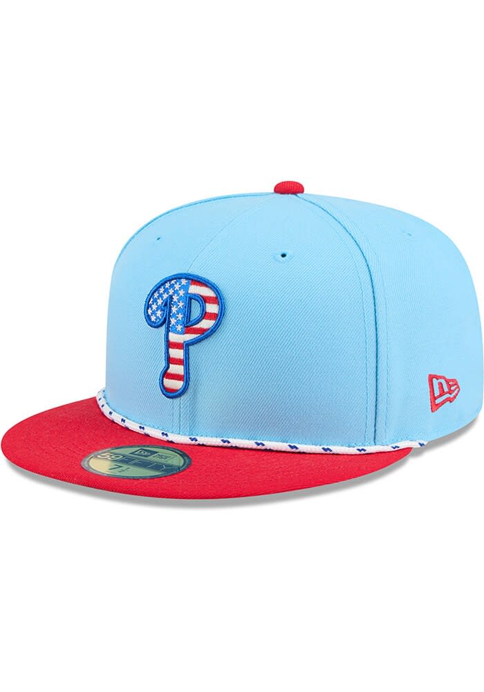 Philadelphia Phillies Mens 2025 MLB 4th of July 59FIFTY LIGHT BLUE New ...