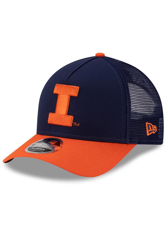 New Era Illinois Fighting Illini ORANGE Trucker 9FORTY M Crown ...
