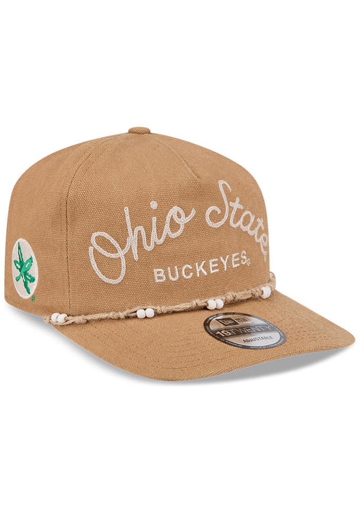 New Era TAN Ohio State Buckeyes Bead Rope Golfer Adjustable Hat - 59041416
