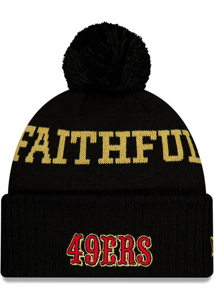San Francisco 49ers New Era BLACK 2025 NFL Fan Pack Helmet 9FIFTY Knit ...