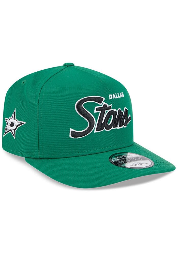 Dallas Stars New Era GREEN 9FIFTY A-Frame Poly Script Snapback Hat ...