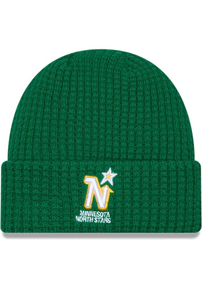Minnesota North Stars New Era GREEN Vintage Waffle Cuff Knit Hat - 59045308