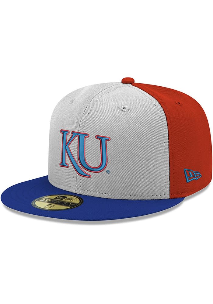 Kansas Jayhawks Mens Trajan 3T 59FIFTY Red New Era Fitted Hat - 5905541
