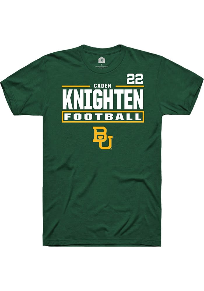 Caden Knighten Baylor Bears GREEN Football NIL Stacked Box Short Sleeve ...