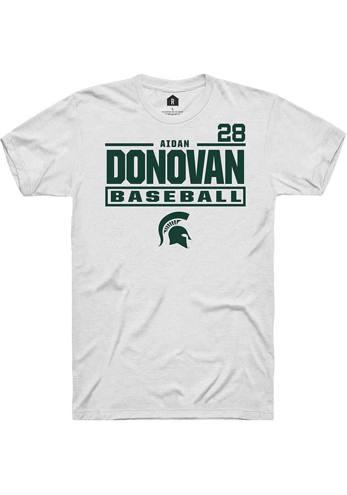 Aidan Donovan Mens White Michigan State Spartans NIL Stacked Box Player ...