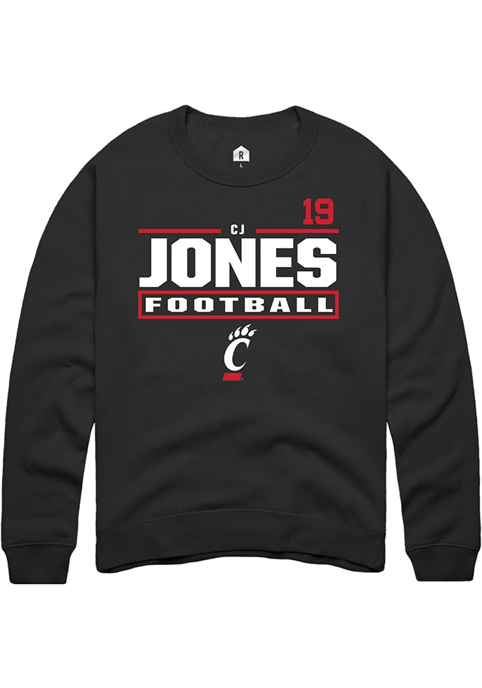 Cj Jones Cincinnati Bearcats Mens BLACK Football NIL Stacked Box Player ...
