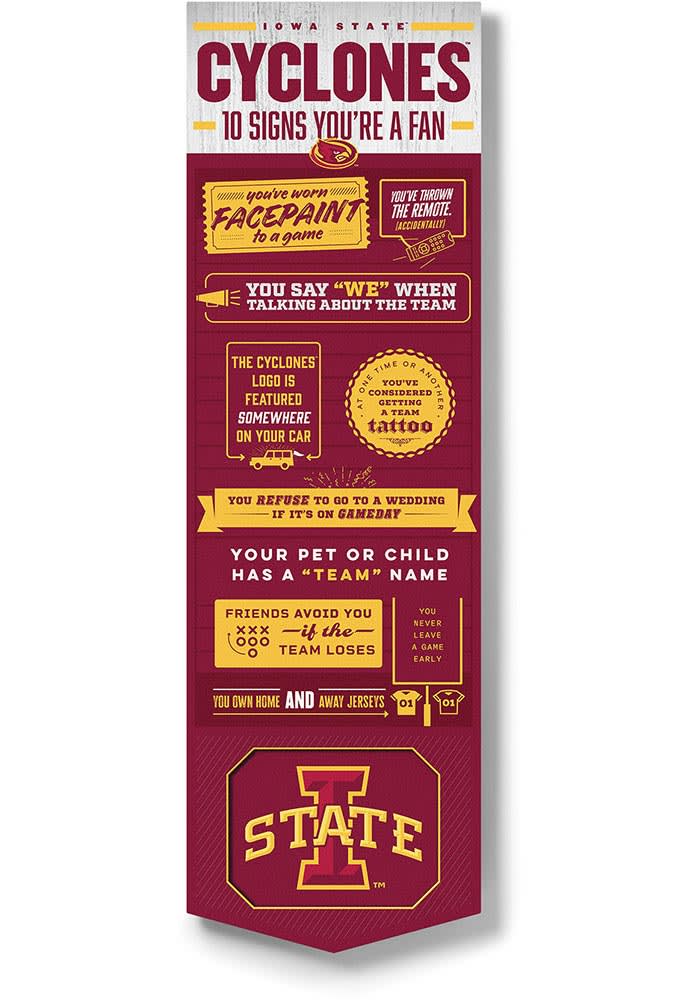 Iowa State Cyclones Wall Art Sign CARDINAL - 6066865