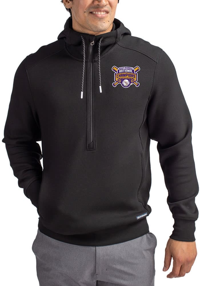 LSU Tigers Mens Cutter and Buck BLACK 2025 CWS Champions Roam Hood ...