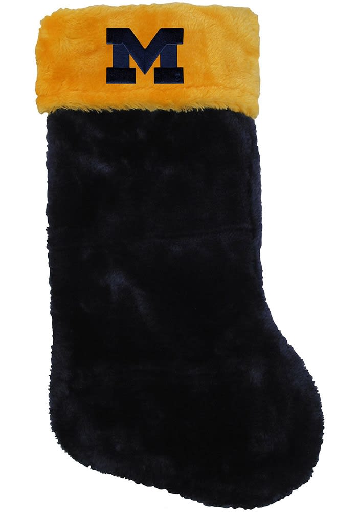 Michigan Wolverines Navy/Yellow Faux Fur Stocking - 6106820001