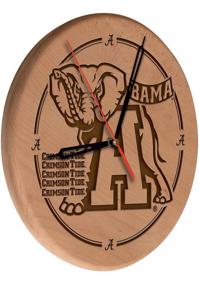 Alabama Crimson Tide BROWN Laser Engraved Wall Clock - 614383829
