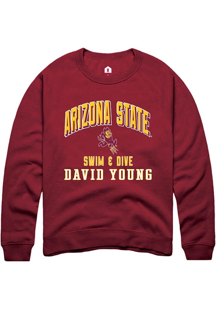 David Young Arizona State Sun Devils Mens MAROON NIL Arch Logo Player ...