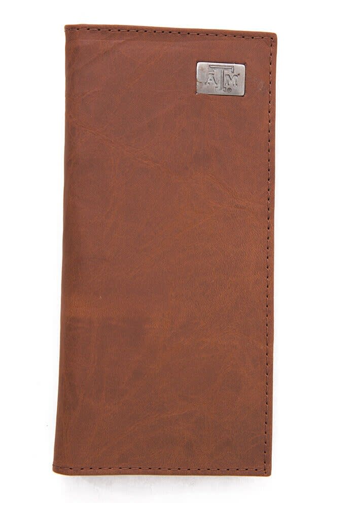 Texas A&M Aggies BROWN Leather Secretary Mens Bifold Wallet - 61845660