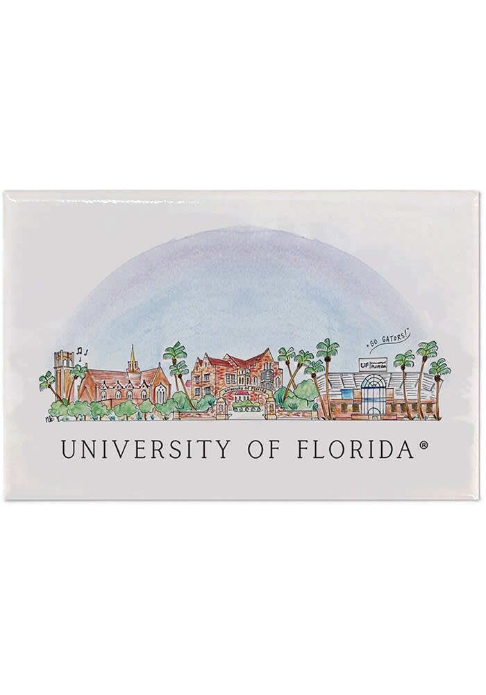 Florida Gators White Campus Skyline Magnet - 618586116