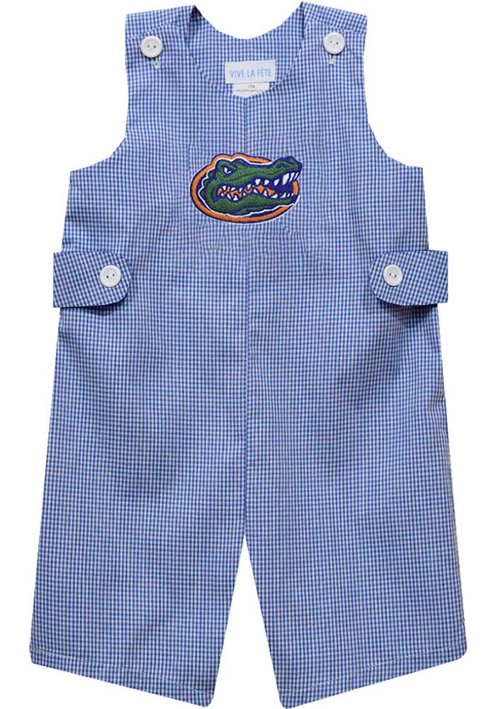 Vive La Fete Florida Gators Baby ROYAL Gingham Overalls - 62194148