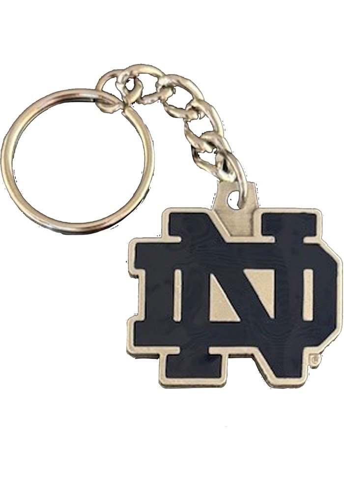 Notre Dame Fighting Irish SILVERGREY Pewter Die Cut Mascot Keychain ...
