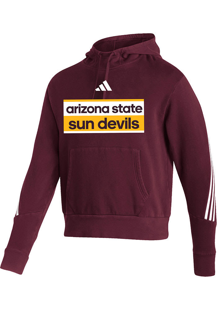 Adidas Arizona State Sun Devils Mens MAROON Fashion Pullover Hoodie ...