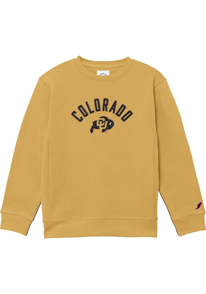 Colorado Buffaloes GOLD Youth Vintage Arch Mascot Crew Neck Shirt ...