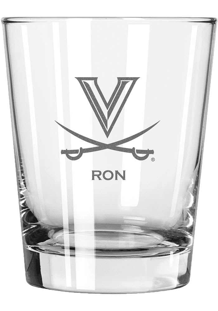 Virginia Cavaliers CLEAR Personalized Laser Etched 15oz Double Old ...