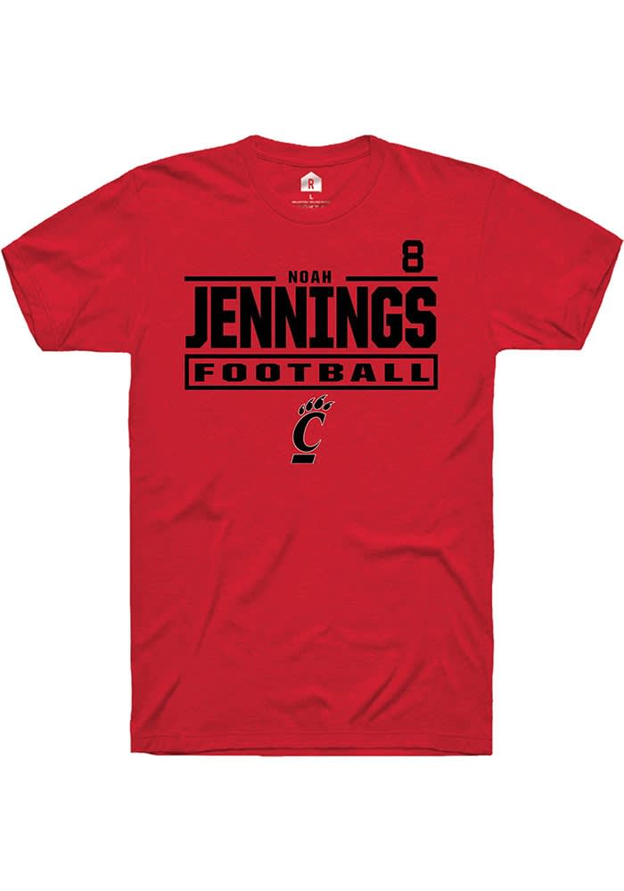 Noah Jennings Cincinnati Bearcats Red NIL Stacked Box Short Sleeve ...