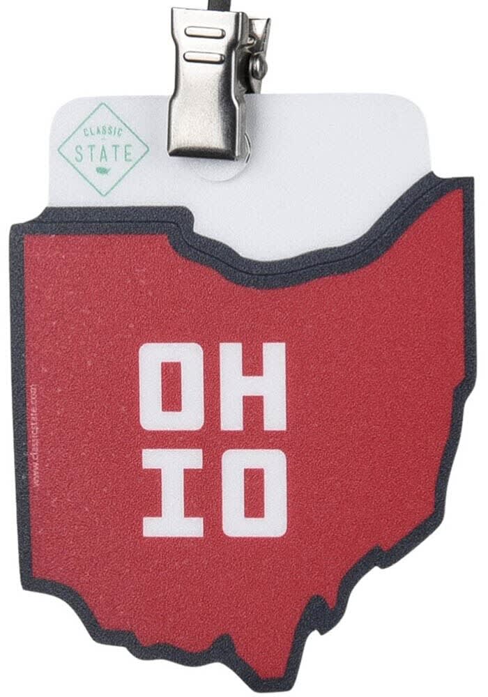 Ohio Souvenir | Ohio Stickers Red State Shape - 6460044