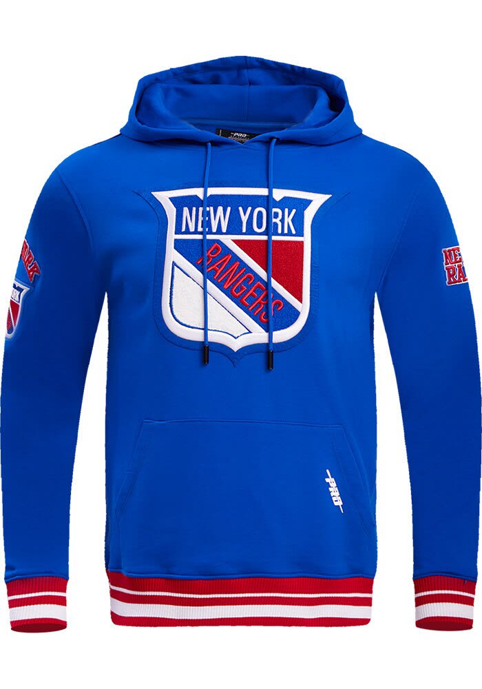 Pro Standard New York Rangers Mens ROYAL/RED Retro Long Sleeve Fashion ...