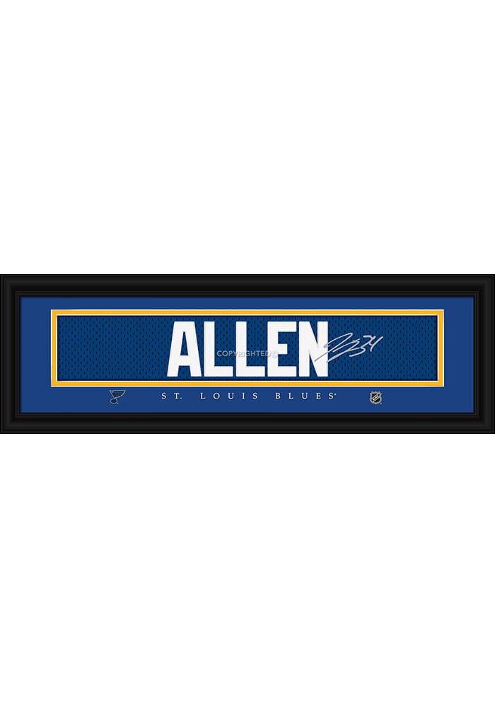 Jake Allen St Louis Blues BLUE 8x24 Signature Framed Posters - 6541472