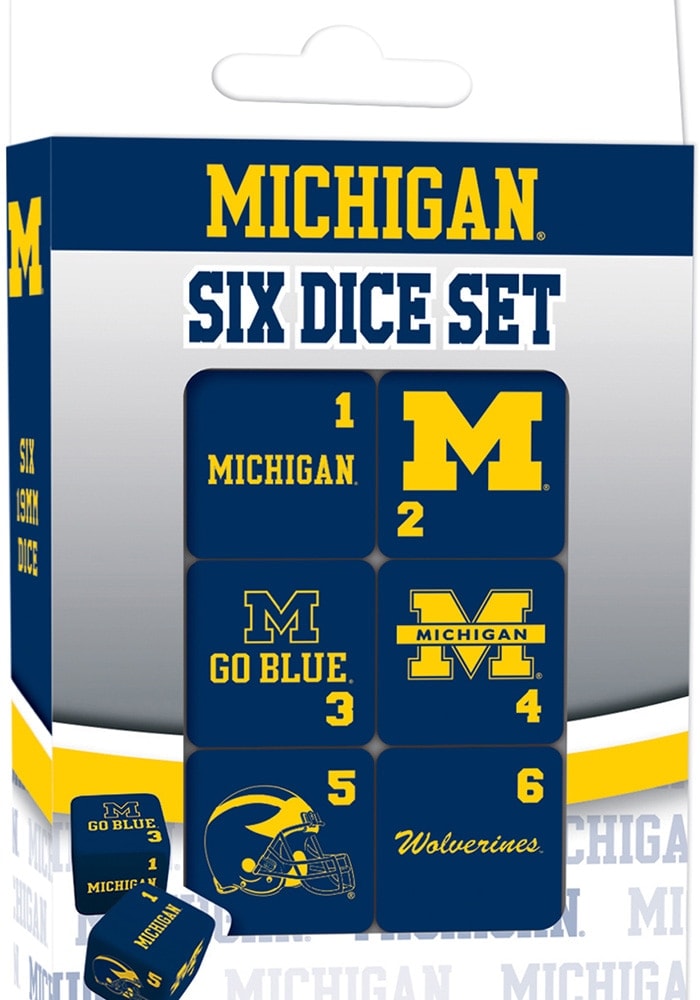 Michigan Wolverines NAVY Dice Set Game - 665589944
