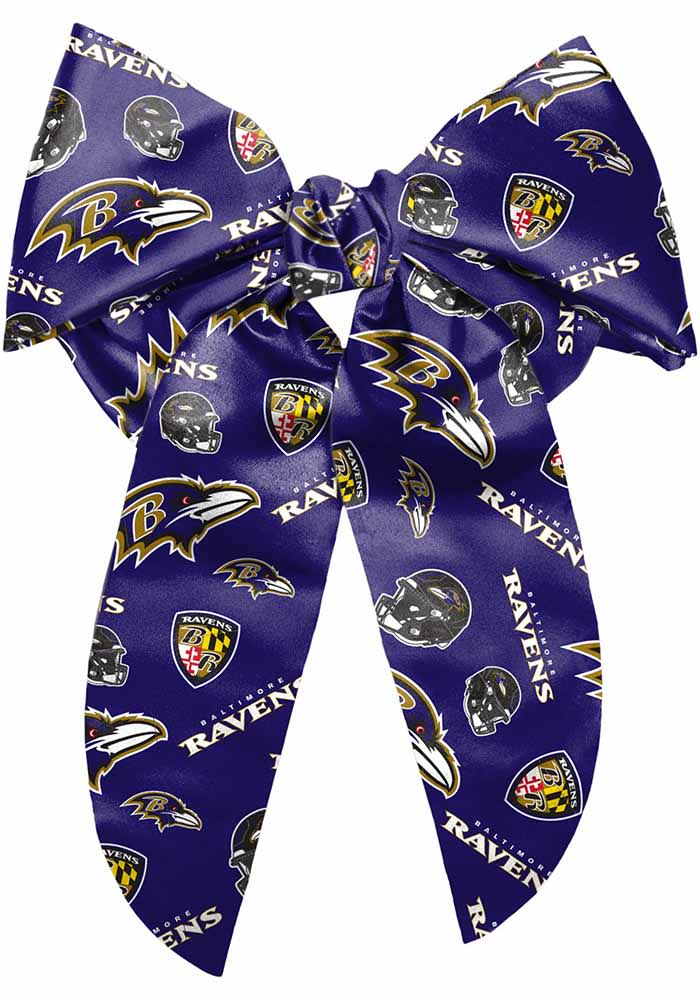 Baltimore Ravens DKPURPLE Big Bow Kids Hair Ribbons - 6675241