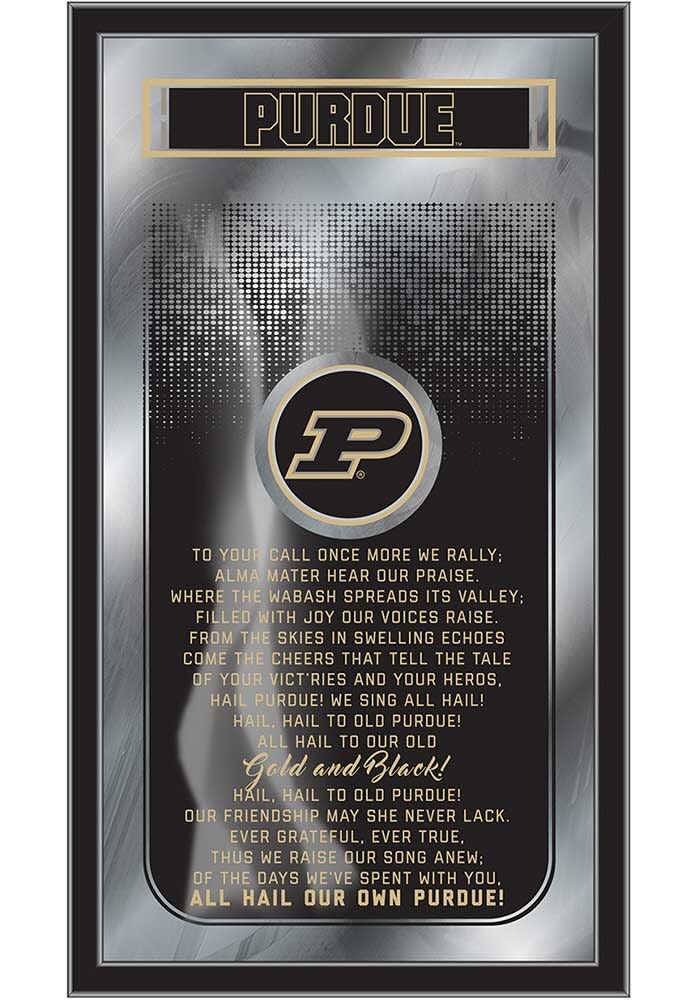 Purdue Boilermakers SILVERGREY Fight Song Hanging Back Bar Mirror ...