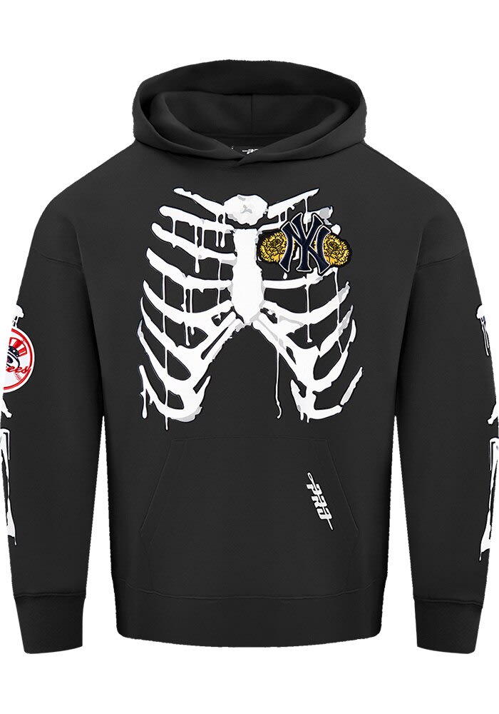 Pro Standard New York Yankees Mens BLACK Rib Cage Long Sleeve Fashion ...