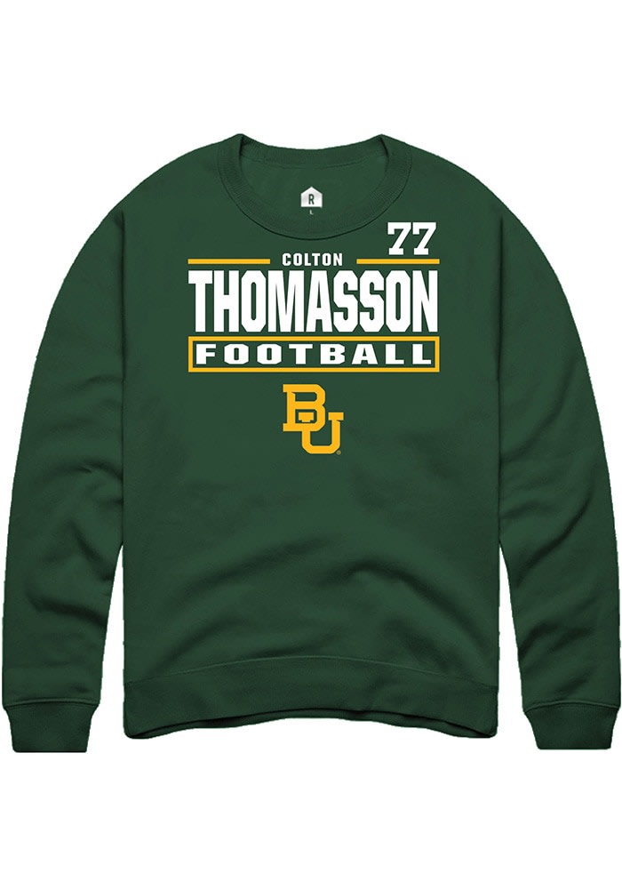 Colton Thomasson Baylor Bears Mens GREEN Football NIL Stacked Box ...